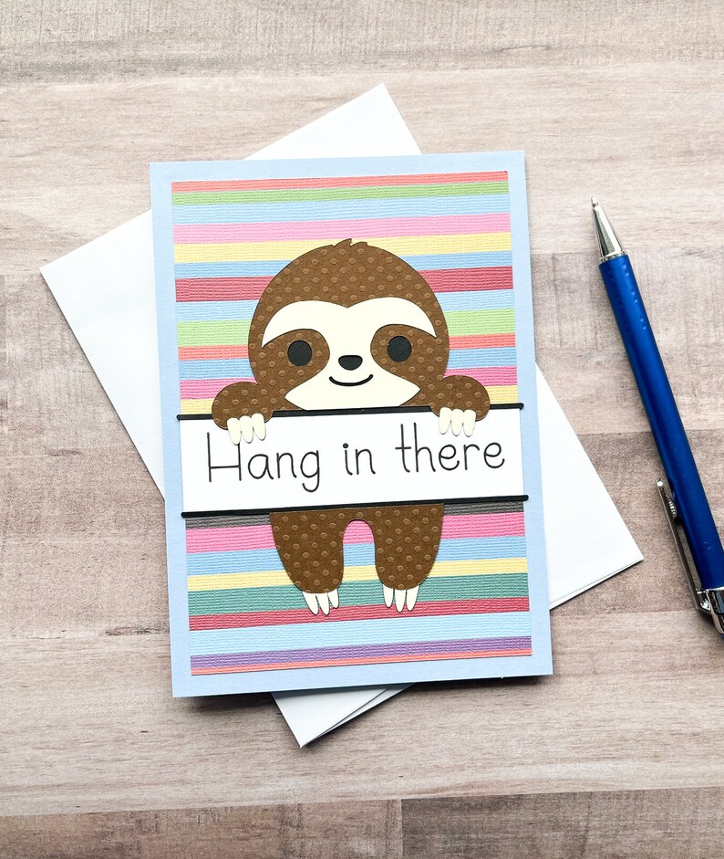 Sloth Hang in There Card Sloth Get Well Card Thinking of You - Etsy