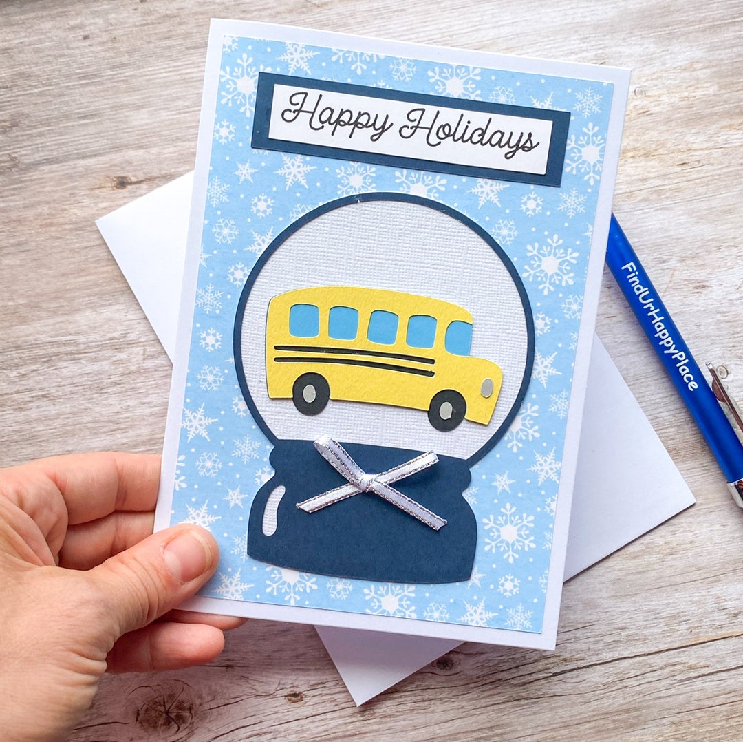 Happy Holidays Card for School Bus Driver, Holiday Card - Etsy