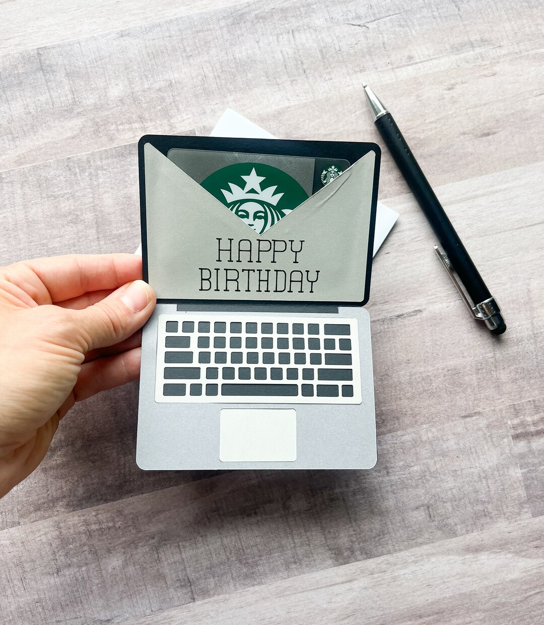 Happy Birthday Laptop Gift Card Holder, Computer Gift Card Holder, Gift ...