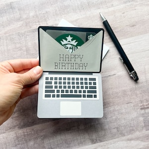 Happy Birthday Laptop Gift Card Holder, Computer Gift Card Holder, Gift ...