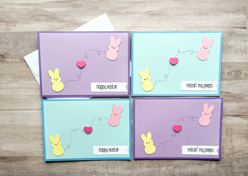 Missin My Peeps Easter Cards Happy Easter Card Set Funny - Etsy