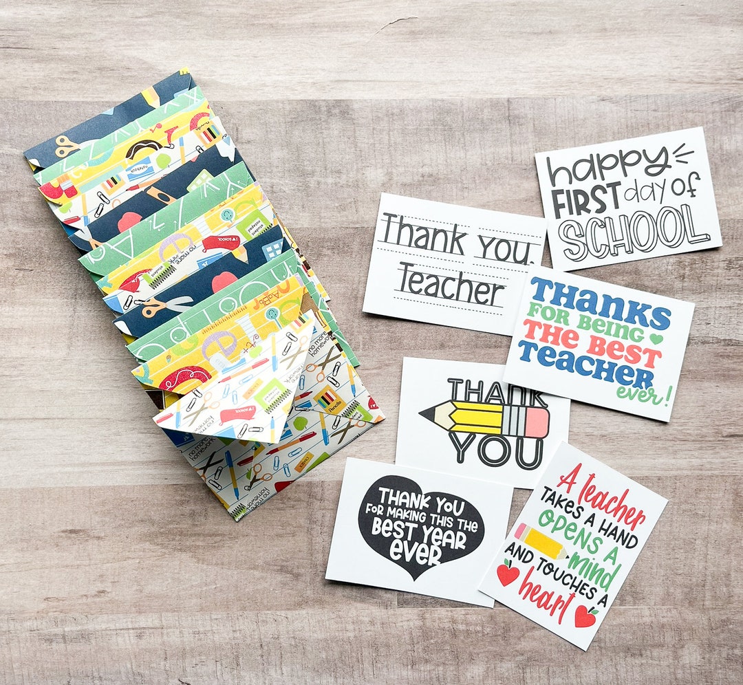 Set of 12 Mini Envelopes for Teachers, Mini Notes From Teacher, End of ...