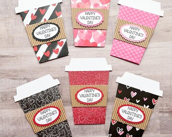 Happy Valentine's Day Gift Card Holder, Coffee Cup Gift Card Holder ...