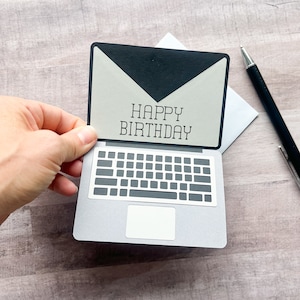 Happy Birthday Laptop Gift Card Holder, Computer Gift Card Holder, Gift ...