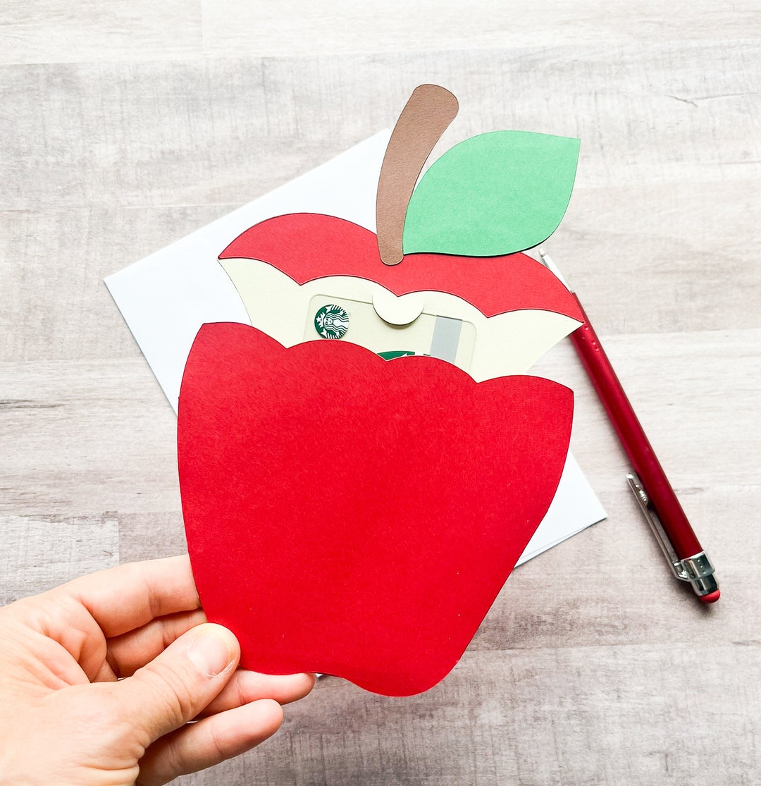 Apple Gift Card Holder, Teacher Gift Card Holder, Gift for Teacher ...