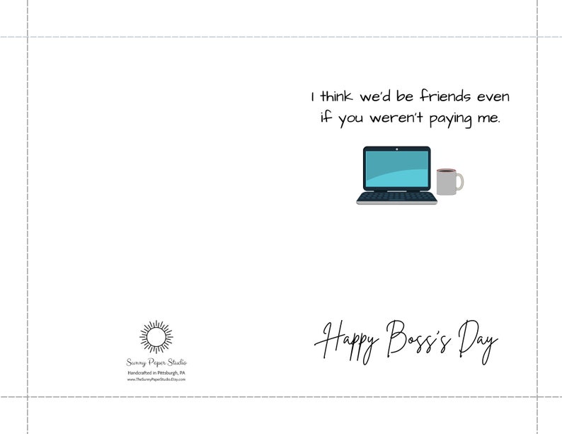 PRINTABLE Card for Boss's Day Funny Boss's Day Card - Etsy