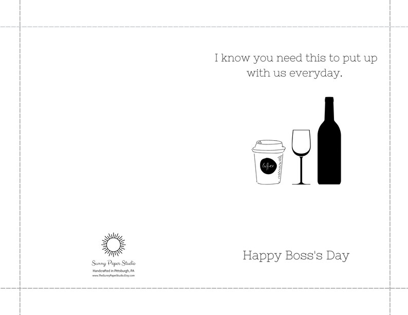 PRINTABLE Card for Boss's Day Funny Boss's Day Card - Etsy