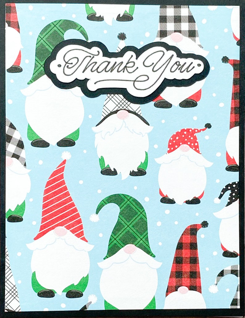 Holiday Gnome Thank You Cards Christmas Gnome Notecards - Etsy