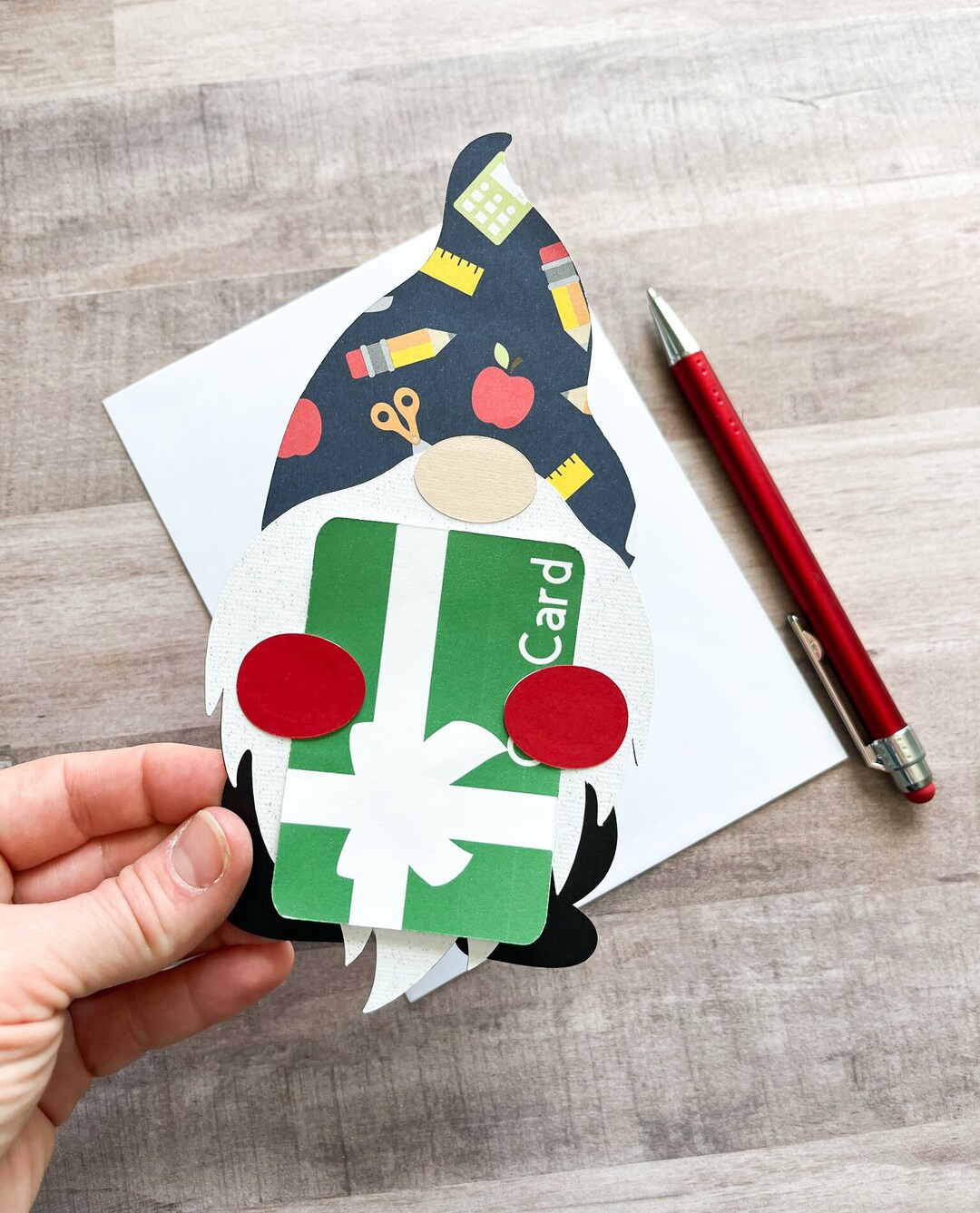 Teacher Gnome Gift Card Holder, Gnome Teacher Gift, End of School Year ...