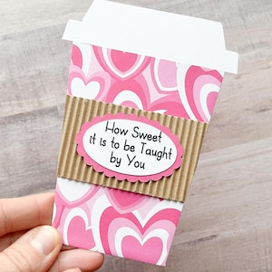 Teacher Valentine's Day Gift Card Holder, Coffee Cup Gift Card Holder ...