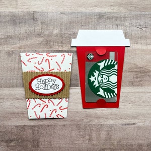 Coffee Cup Gift Card Holder, Happy Holidays Gift Card Holder, Christmas ...