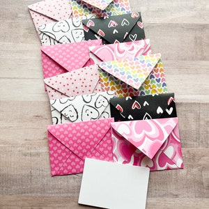 Set of 12 Mini Envelopes, Valentine's Day Cards, Tiny Valentines for ...