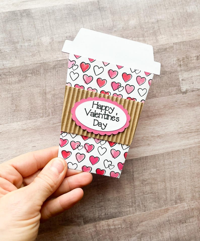 Happy Valentine's Day Gift Card Holder, Coffee Cup Gift Card Holder ...