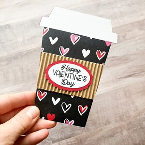 Happy Valentine's Day Gift Card Holder, Coffee Cup Gift Card Holder ...