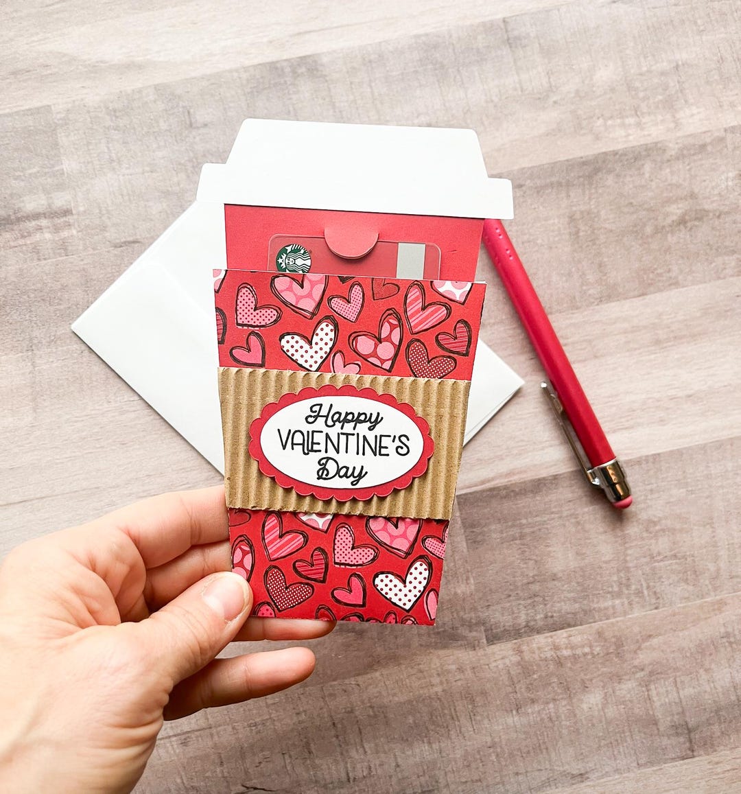 Happy Valentine's Day Gift Card Holder, Coffee Cup Gift Card Holder ...