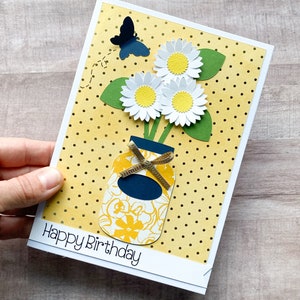 Happy Birthday Card Daisy Birthday Card Handmade Birthday - Etsy