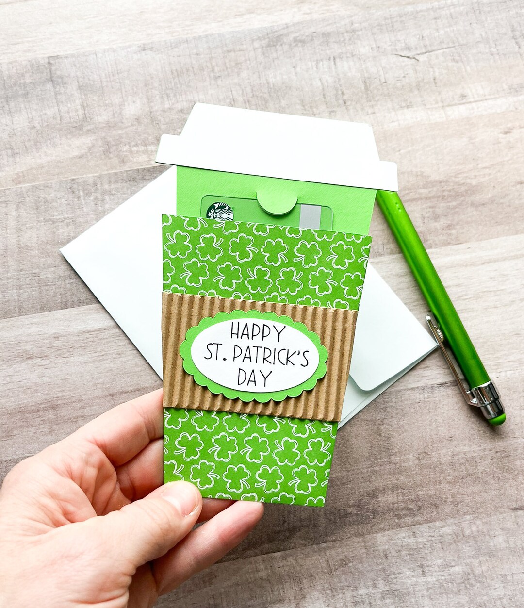 St. Patrick’s Day Coffee Gift Card Holder – Handmade Lucky Coffee Cup ...
