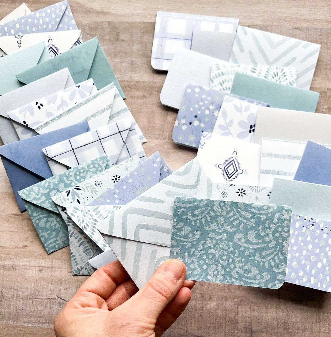 Set of 16 Mini Envelopes and Cards, Tiny Envelopes With Cards, Small ...