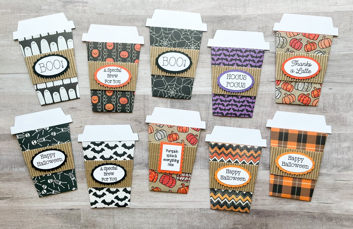 Coffee Cup Gift Card Holder, Halloween Teacher Gift, Fall Gift Card ...
