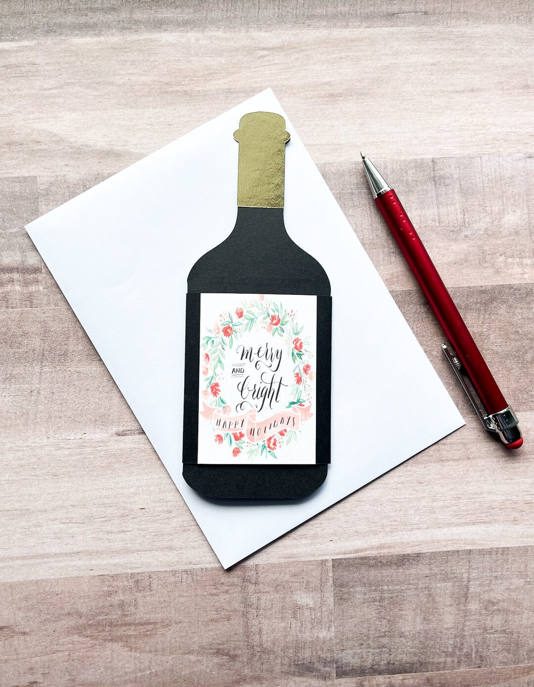 Wine Bottle Gift Card Holder, Stocking Stuffer, White Elephant Gift ...