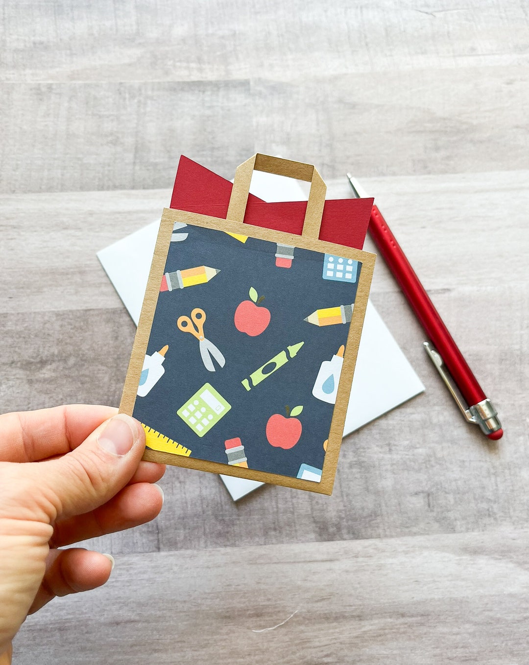 Teacher Gift Card Holder, Shopping Bag Cup Gift Card Holder, Teacher ...