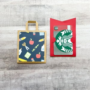 Teacher Gift Card Holder, Shopping Bag Cup Gift Card Holder, Teacher ...