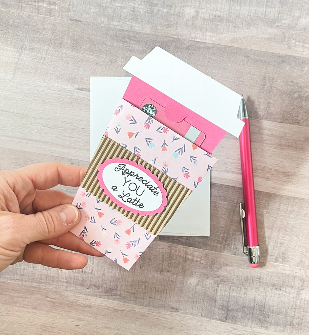 Coffee Cup Gift Card Holder, Appreciate You A Latte, Employee ...