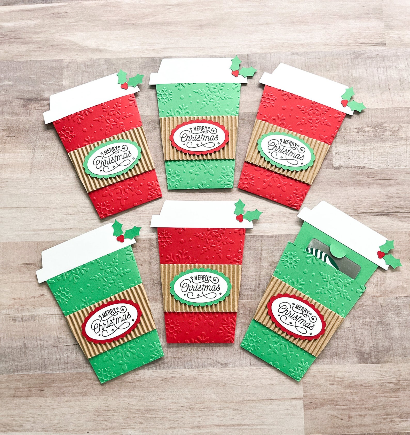 Merry Christmas Gift Card Holder Coffee Gift Card Holder - Etsy