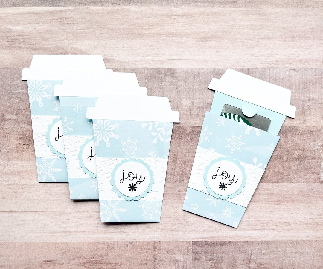 Holiday Coffee Cup Gift Card Holder, Set of 4 Gift Card Holders ...