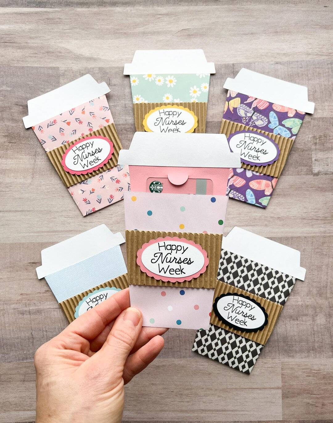 Nurses Week Giftcard Holder, Coffee Cup Gift Card Holder, Gift for ...