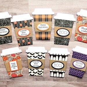 Coffee Cup Gift Card Holder, Halloween Teacher Gift, Fall Gift Card ...