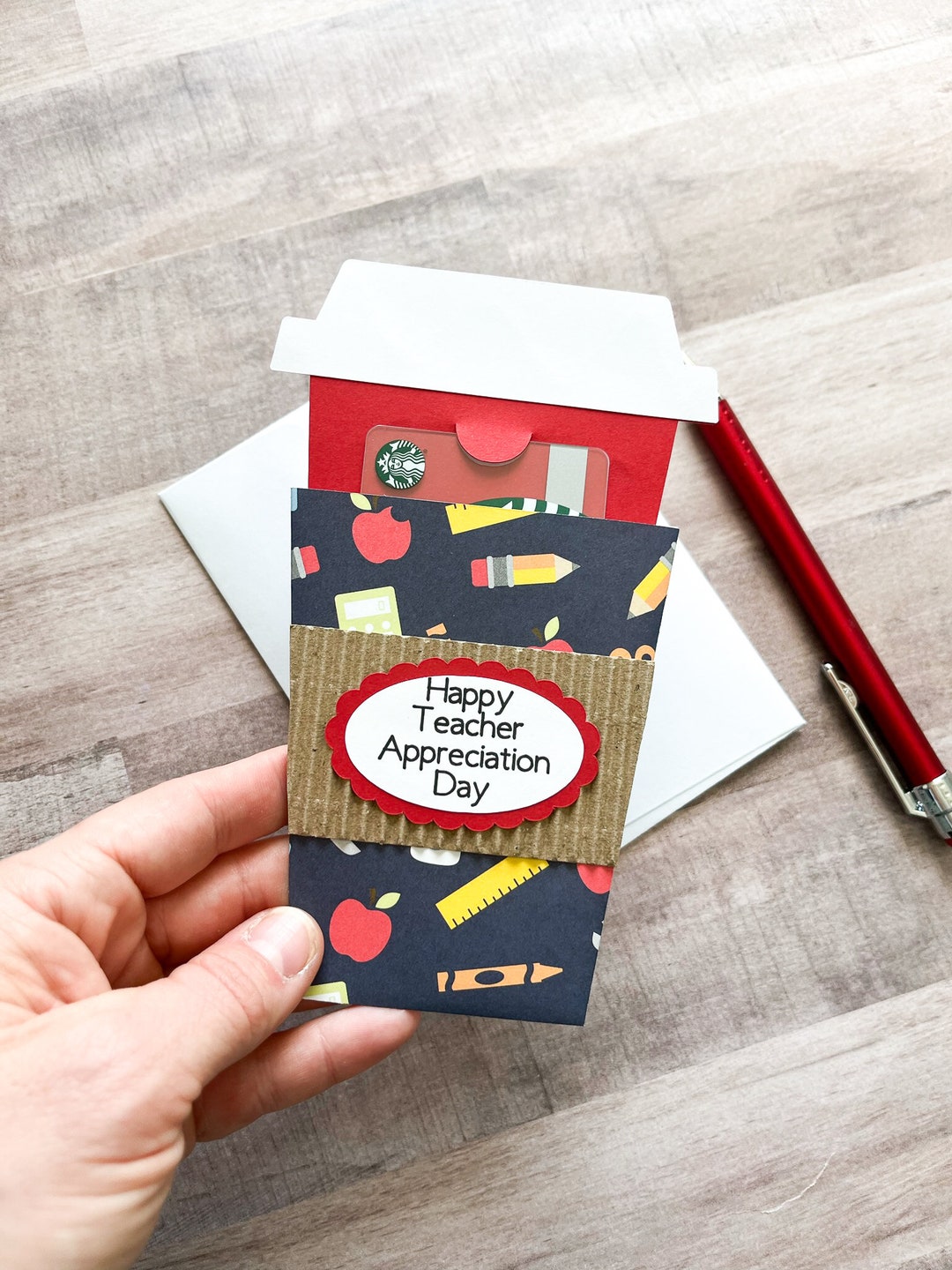 Teacher Gift Card Holder, Coffee Cup Gift Card Holder, Teacher ...