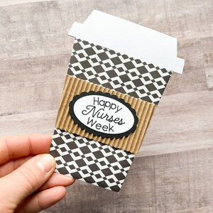 Nurses Week Giftcard Holder, Coffee Cup Gift Card Holder, Gift for ...