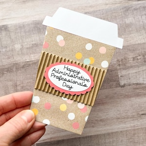 Coffee Cup Gift Card Holder, Admin Professional Day Gift ...