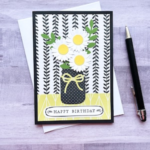 Happy Birthday Card Daisy Birthday Card Handmade Birthday - Etsy