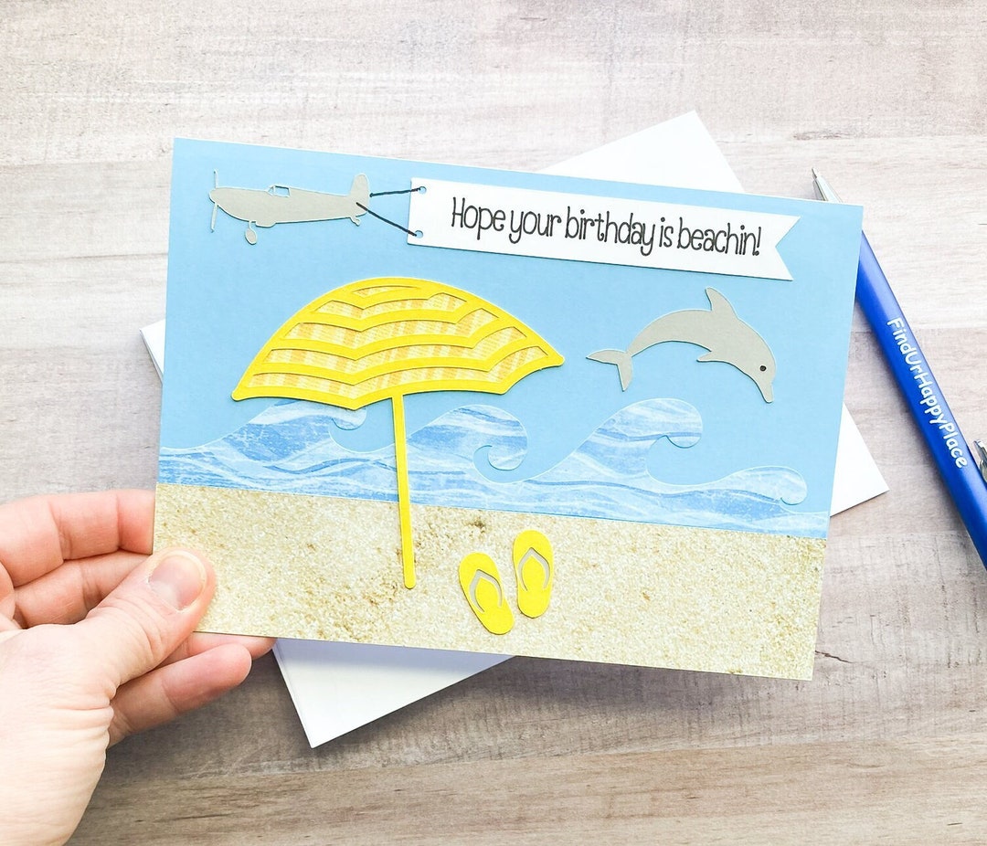Beach Birthday Card, Ocean Birthday Card, Hope Your Birthday is Beachin ...