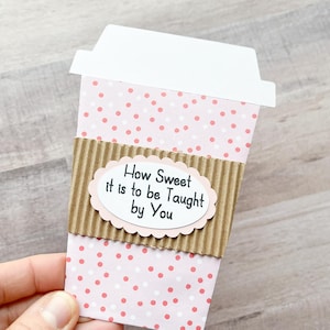 Teacher Valentine's Day Gift Card Holder, Coffee Cup Gift Card Holder ...
