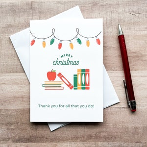 Printable Teacher Christmas Card, Digital Holiday Card for Teacher ...