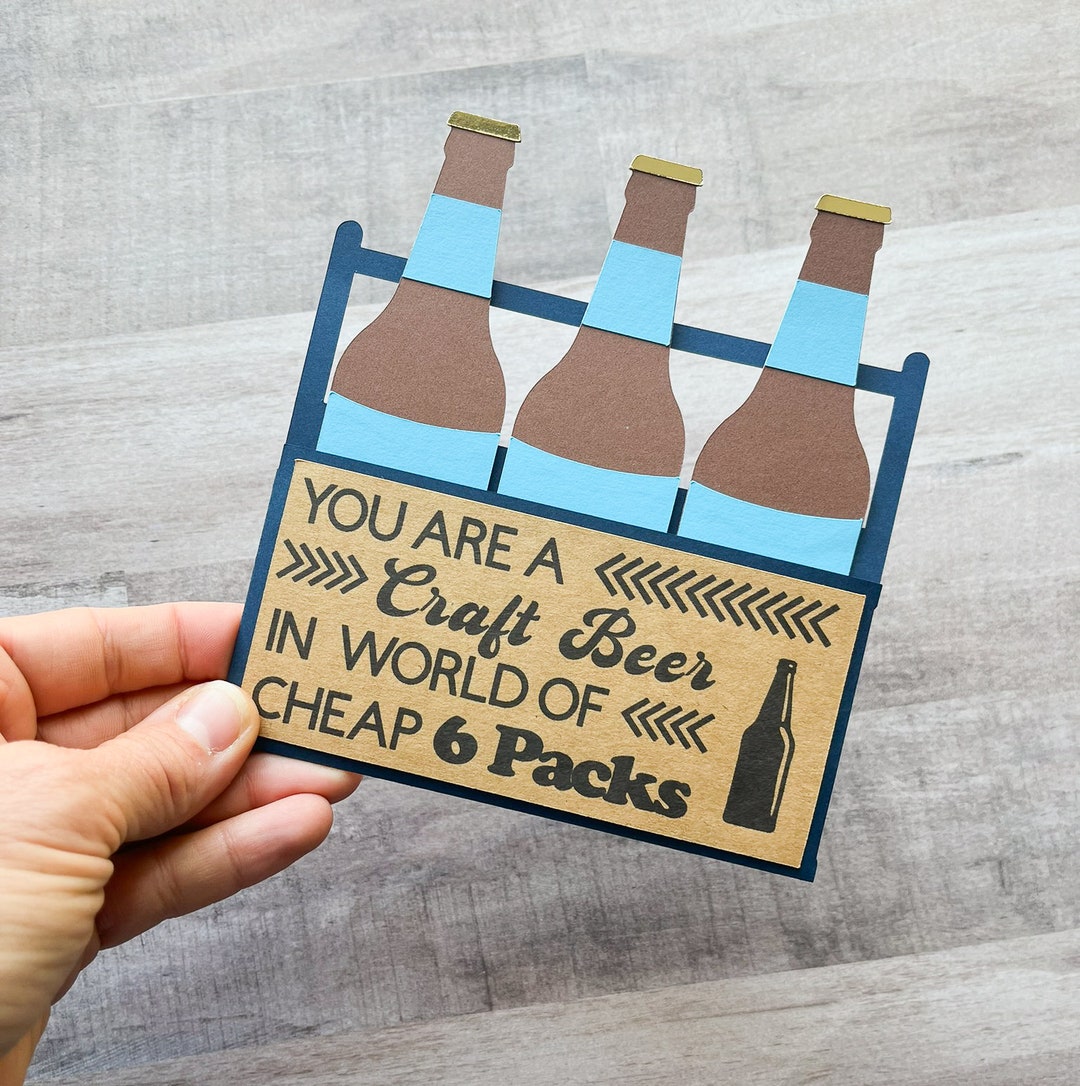 Beer Gift Card Holder, Six Pack Craft Beer Giftcard Holder for Dad ...