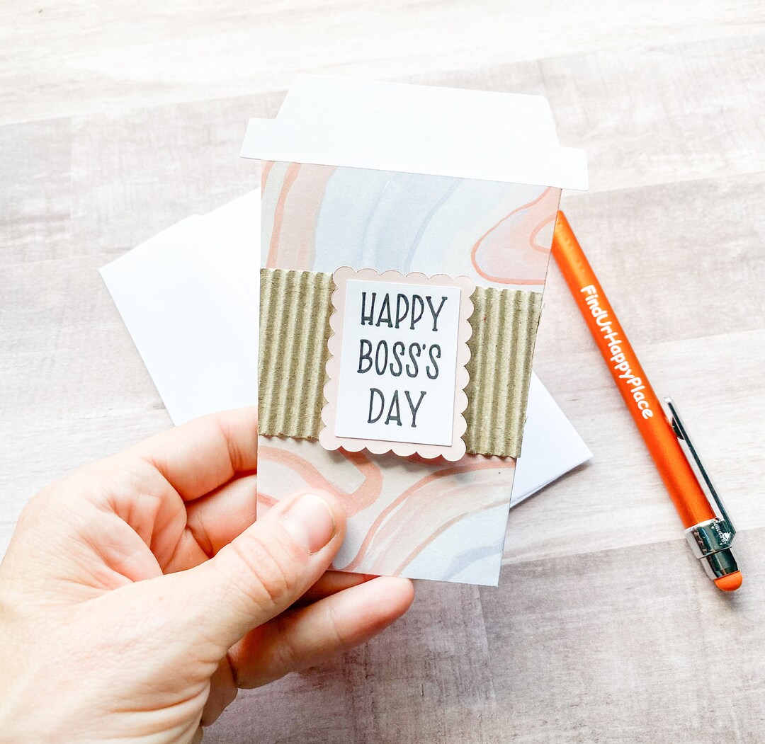 Happy Boss's Day Gift Card Holder, Coffee Cup Gift Card Holder, Happy ...