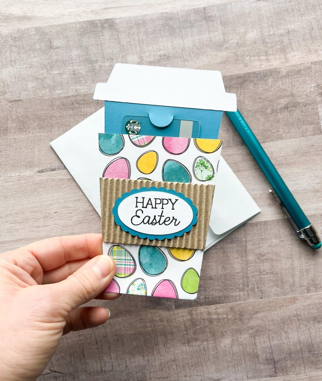 Coffee Cup Gift Card Holder, Happy Easter Gift Card Holder, Gift for ...