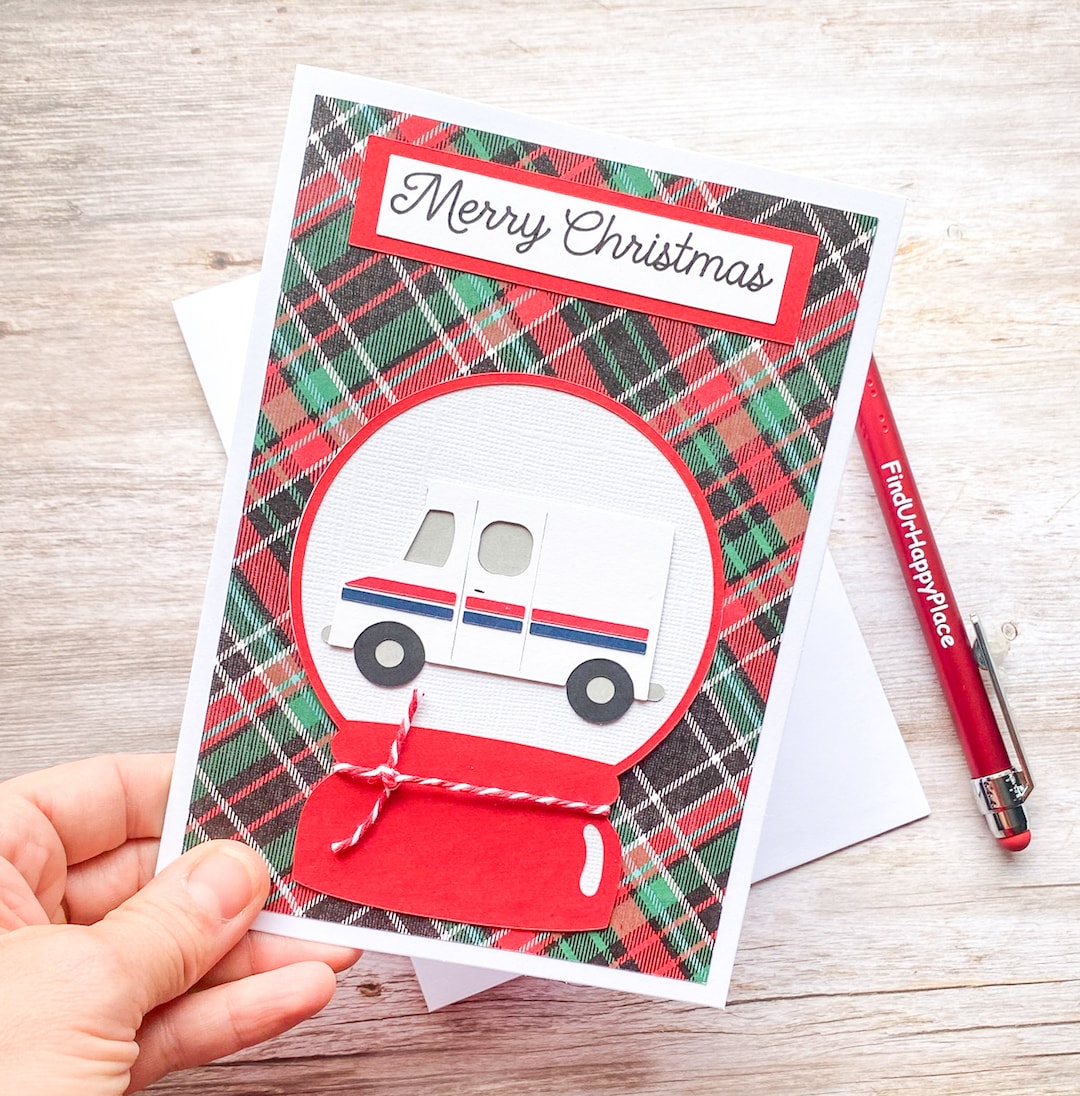 Merry Christmas Card for Mail Carrier, Holiday Card for Postal Worker ...