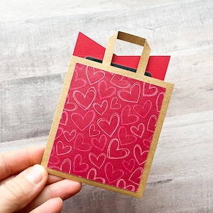 Valentine's Day Gift Card Holders, Shopping Bag Gift Card Holder, Heart ...