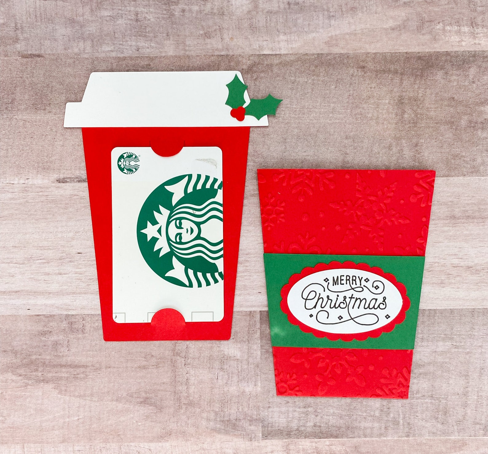 Merry Christmas Gift Card Holder Coffee Cup Gift Card Holder | Etsy