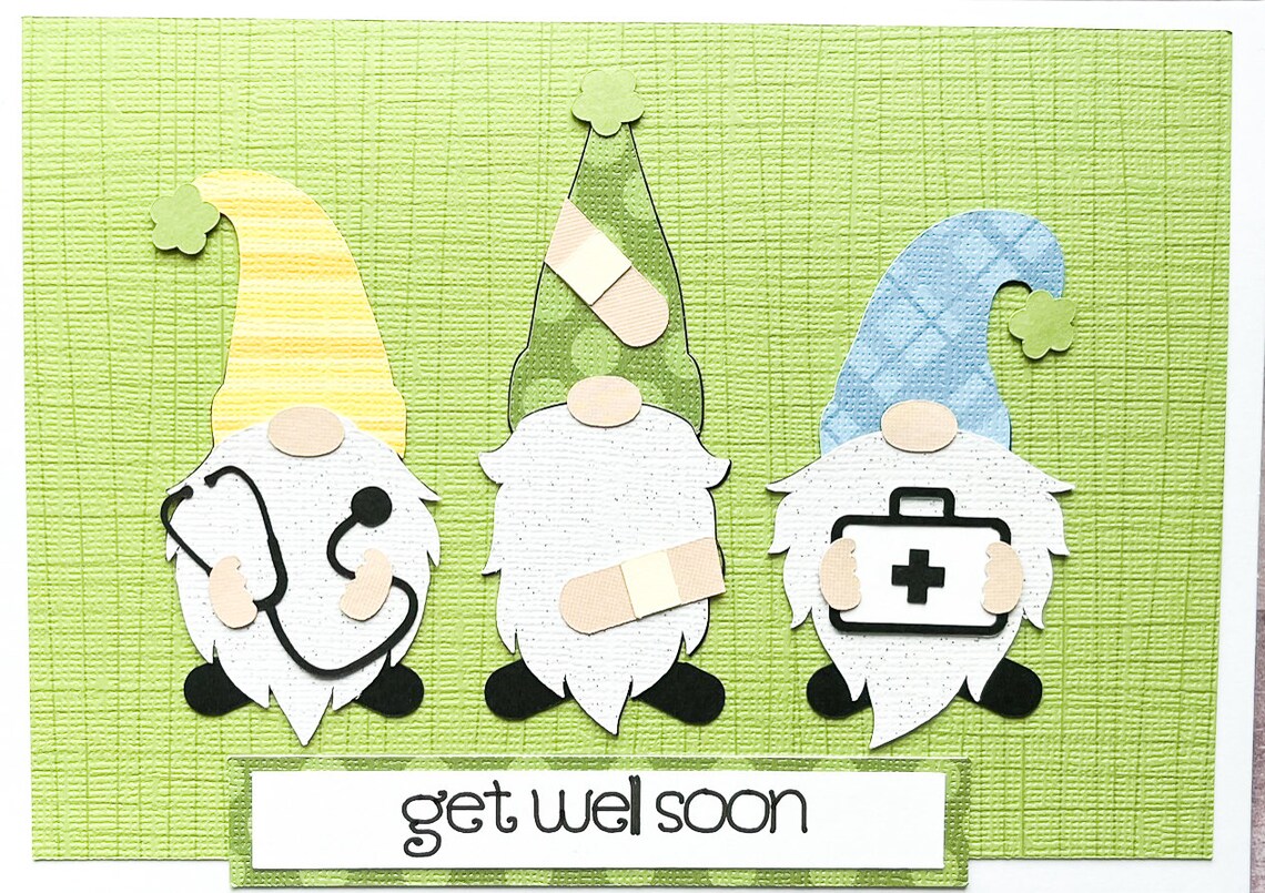 Gnome Get Well Card Thinking of You Card With Gnomes Doctor - Etsy