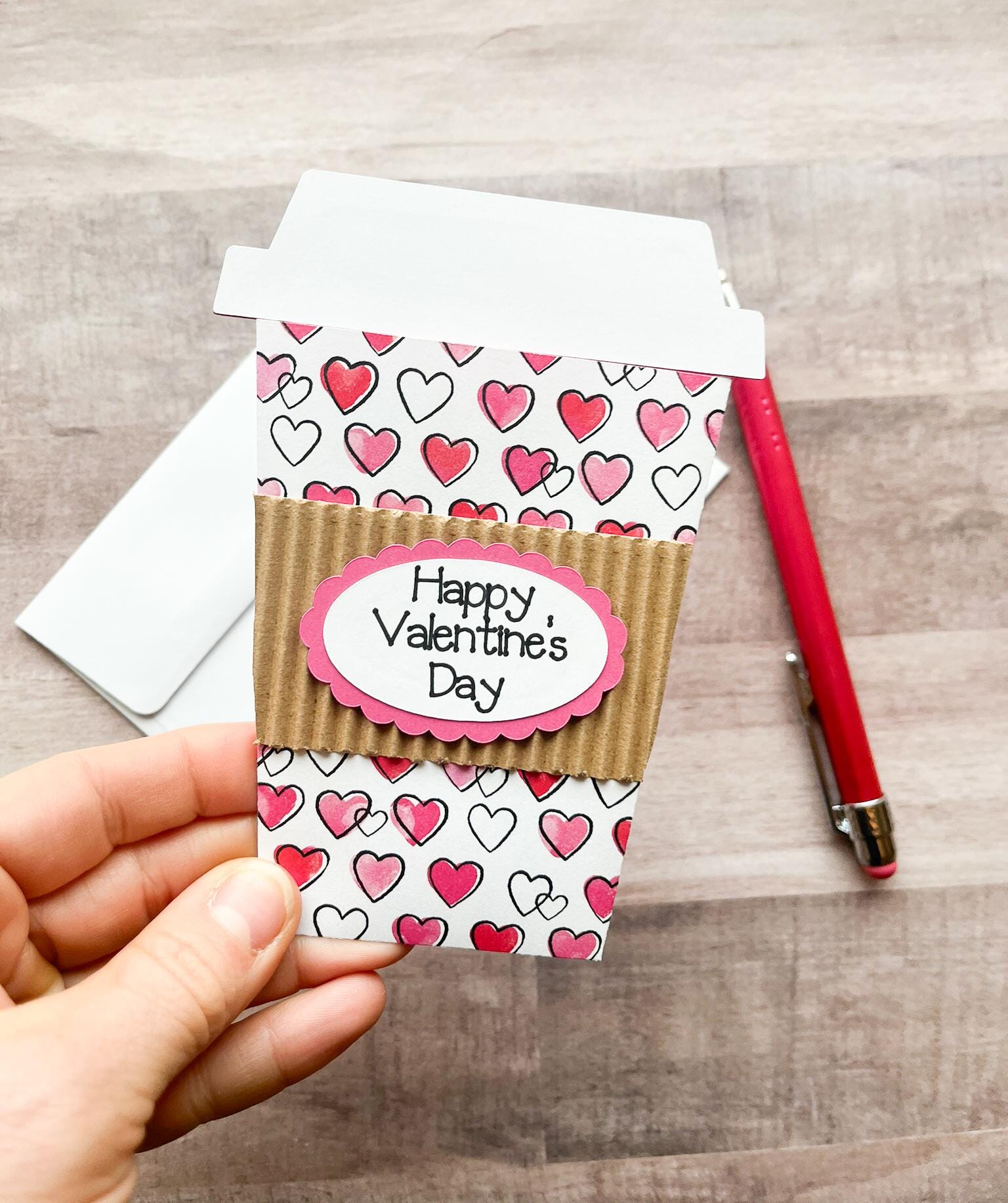 Happy Valentine's Day Gift Card Holder, Coffee Cup Gift Card Holder ...