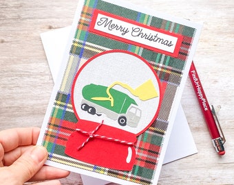Waste Collector Christmas Card, Garbage Man Card, Garbage Truck, Happy ...