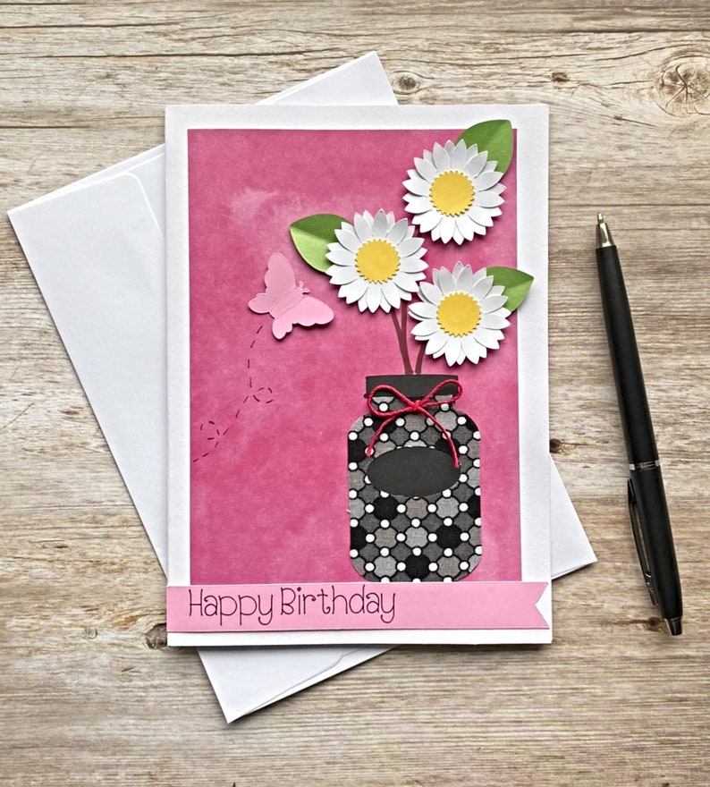 Happy Birthday Card Daisy Birthday Card Handmade Birthday - Etsy