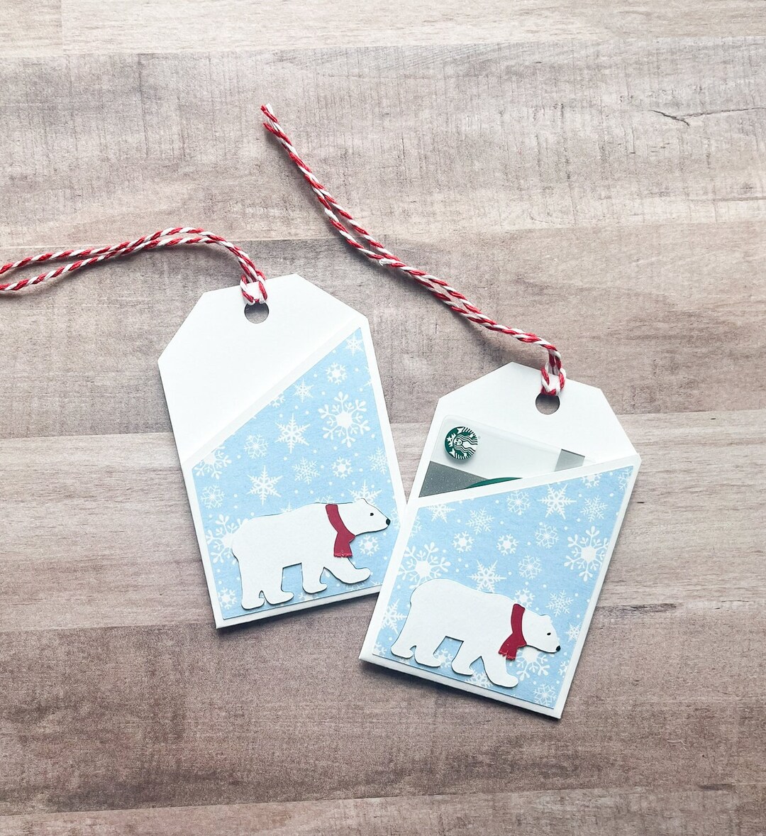 Christmas Gift Tag Gift Card Holder, Holiday Tag Holds Gift Card, Polar ...