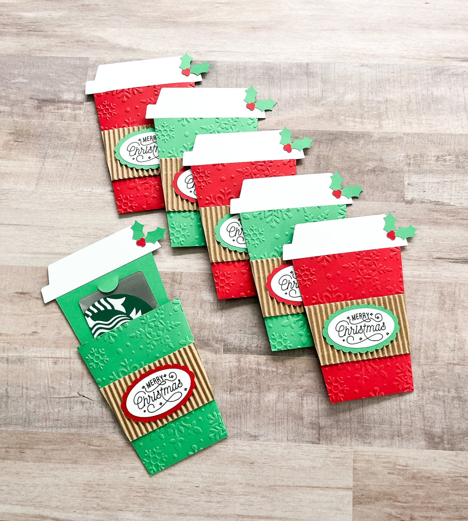 Set of 6 Christmas Gift Card Holders Coffee Cup Gift Card - Etsy